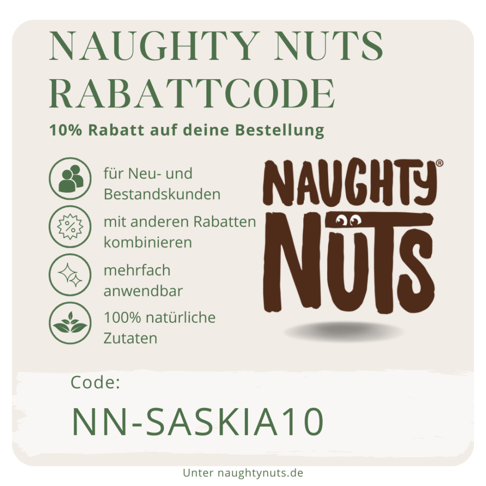 Naughty Nuts Rabattcode 2025: 21% auf alle Nussprodukte November